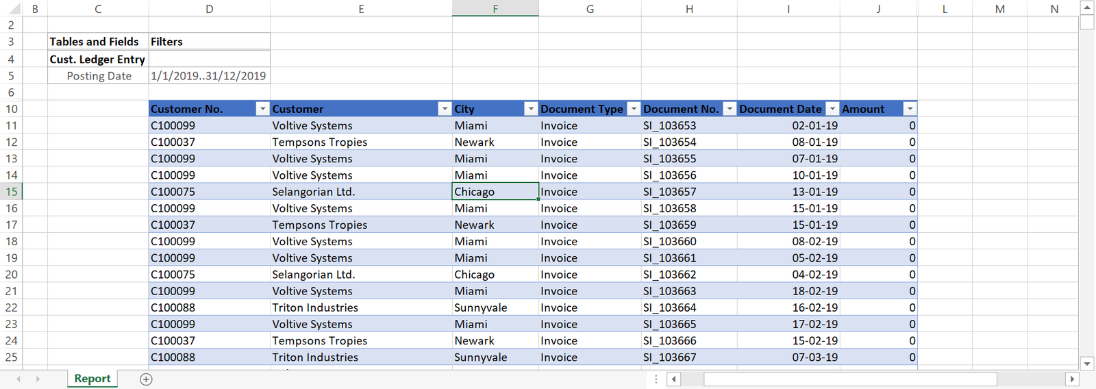 Table Builder Global Data 365